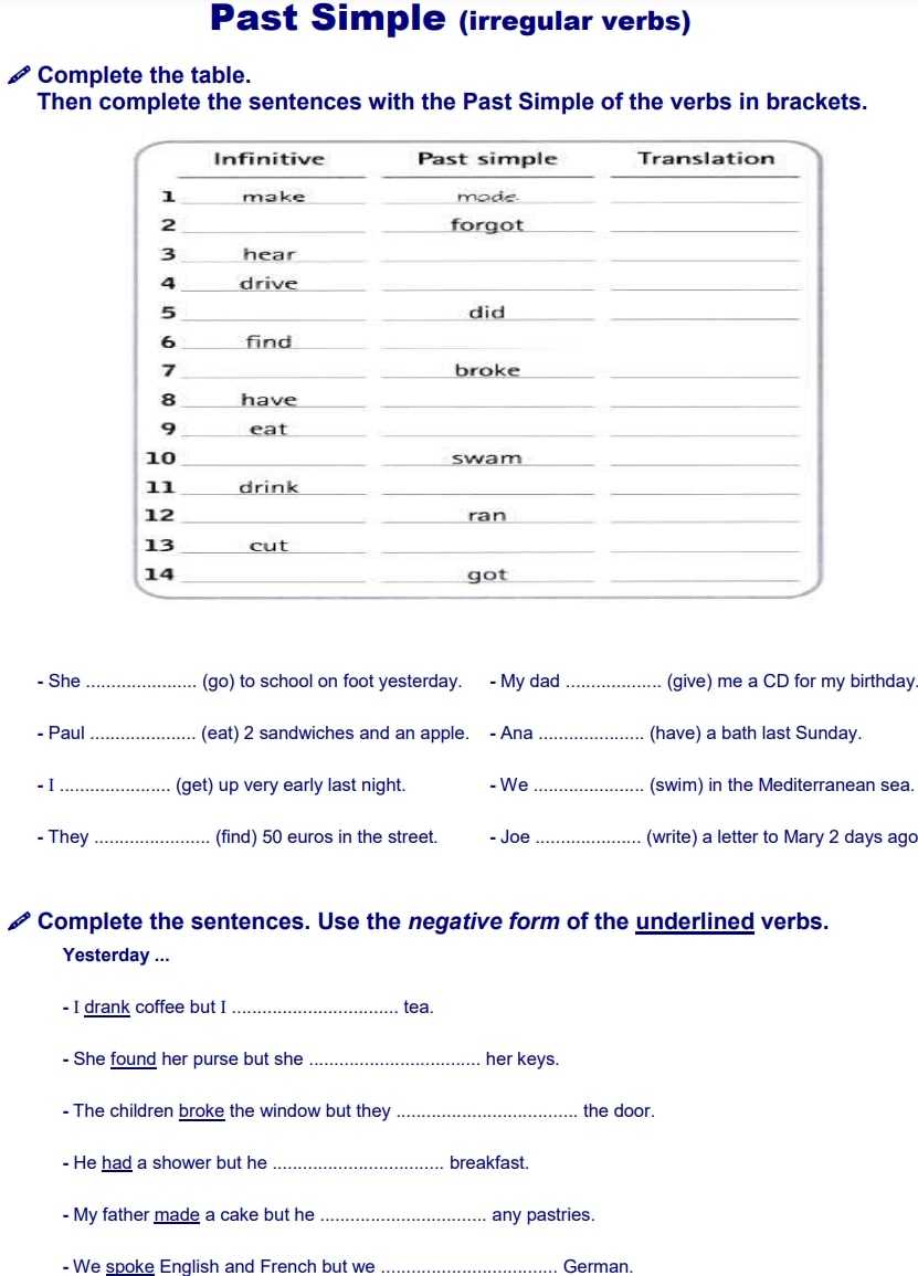 Past Simple Exercises PDF – Luyện Tập Thì Quá Khứ Chủ Động Và Bị Động